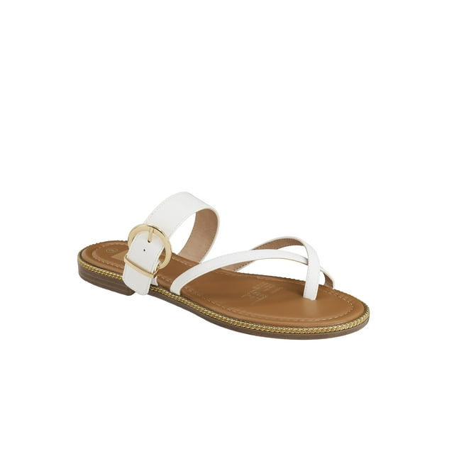 Time and Tru Women's Buckle Toe Loop Sandals - Walmart.com