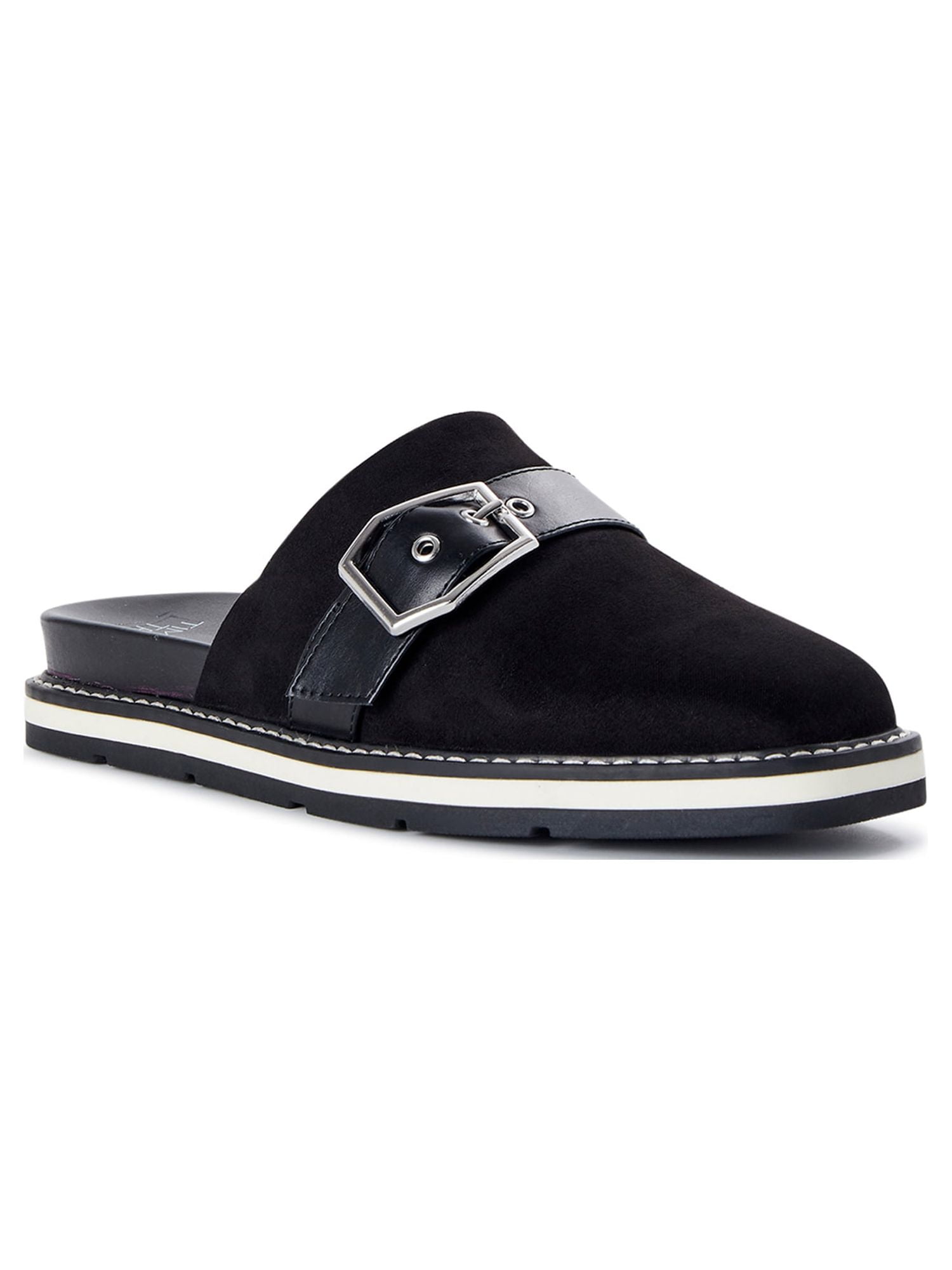 Time and Tru Women's Buckled Mule Slides with Comfort Footbed and ...