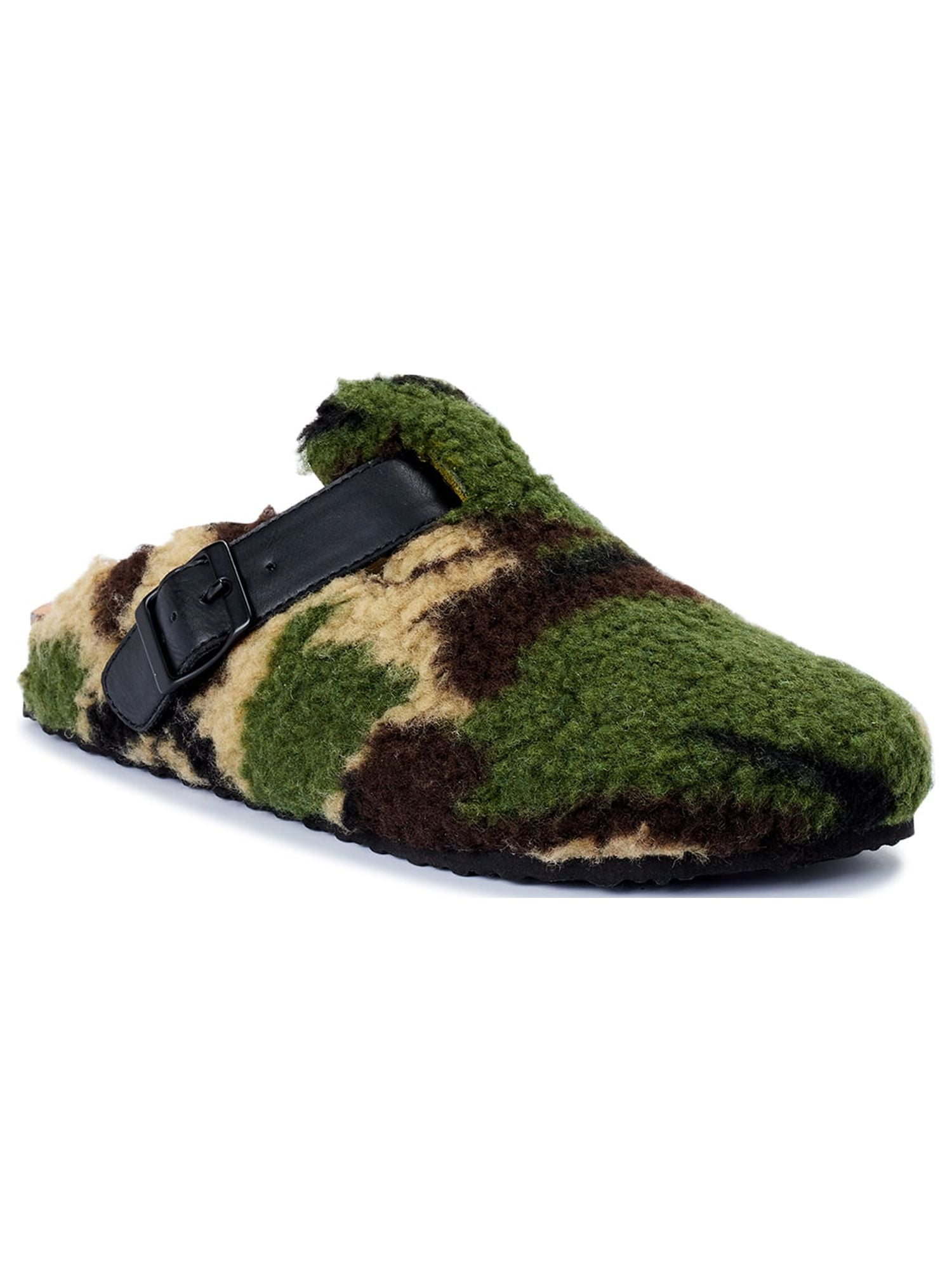 Time and Tru Women's Buckled Sherpa Clog with Adjustable Strap and ...