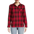 Time And Tru Womens Button Down Flannel Shirt With Long Sleeves Sizes