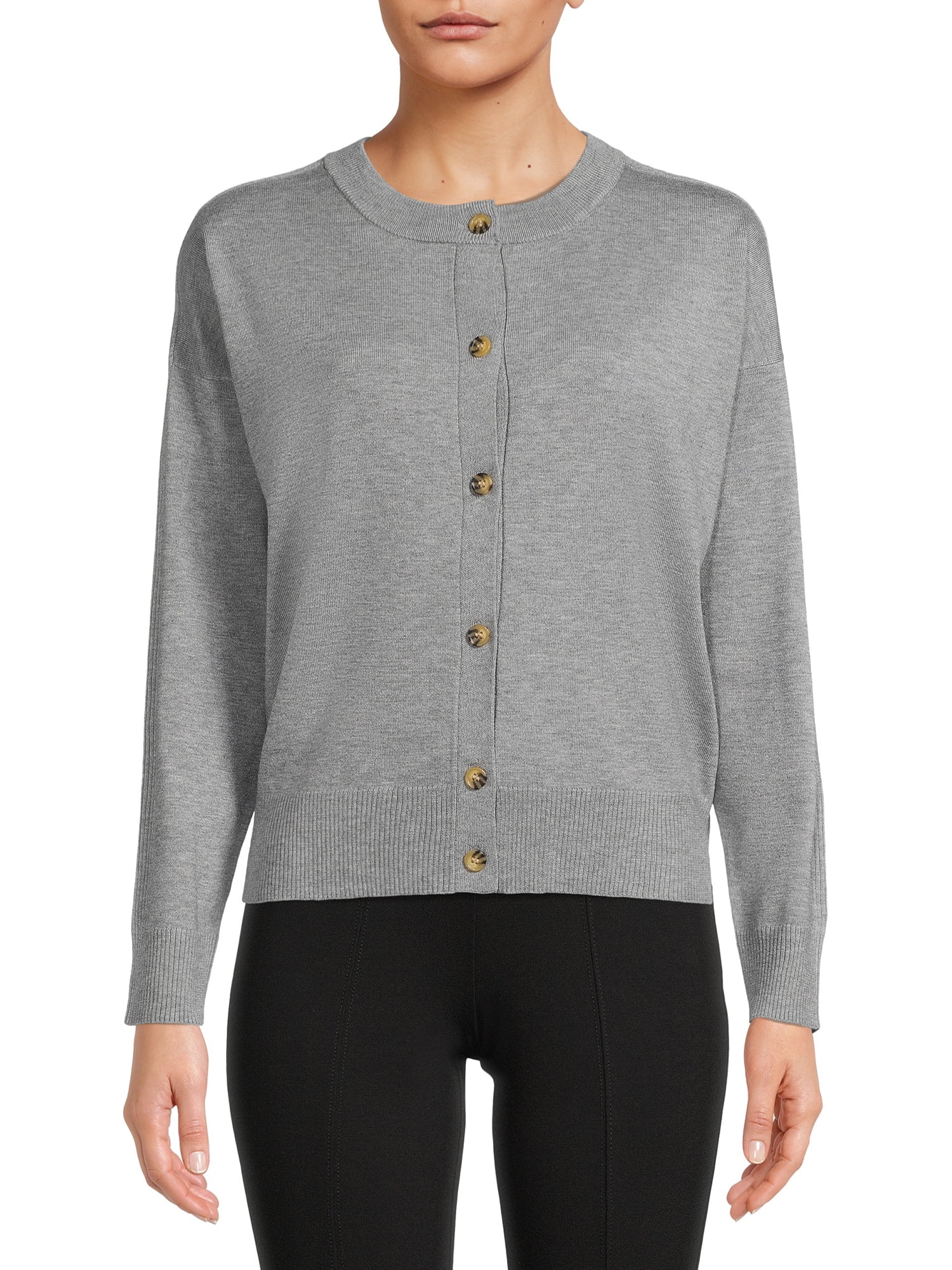 Time and Tru Women's Button Front Cardigan Sweater - Walmart.com