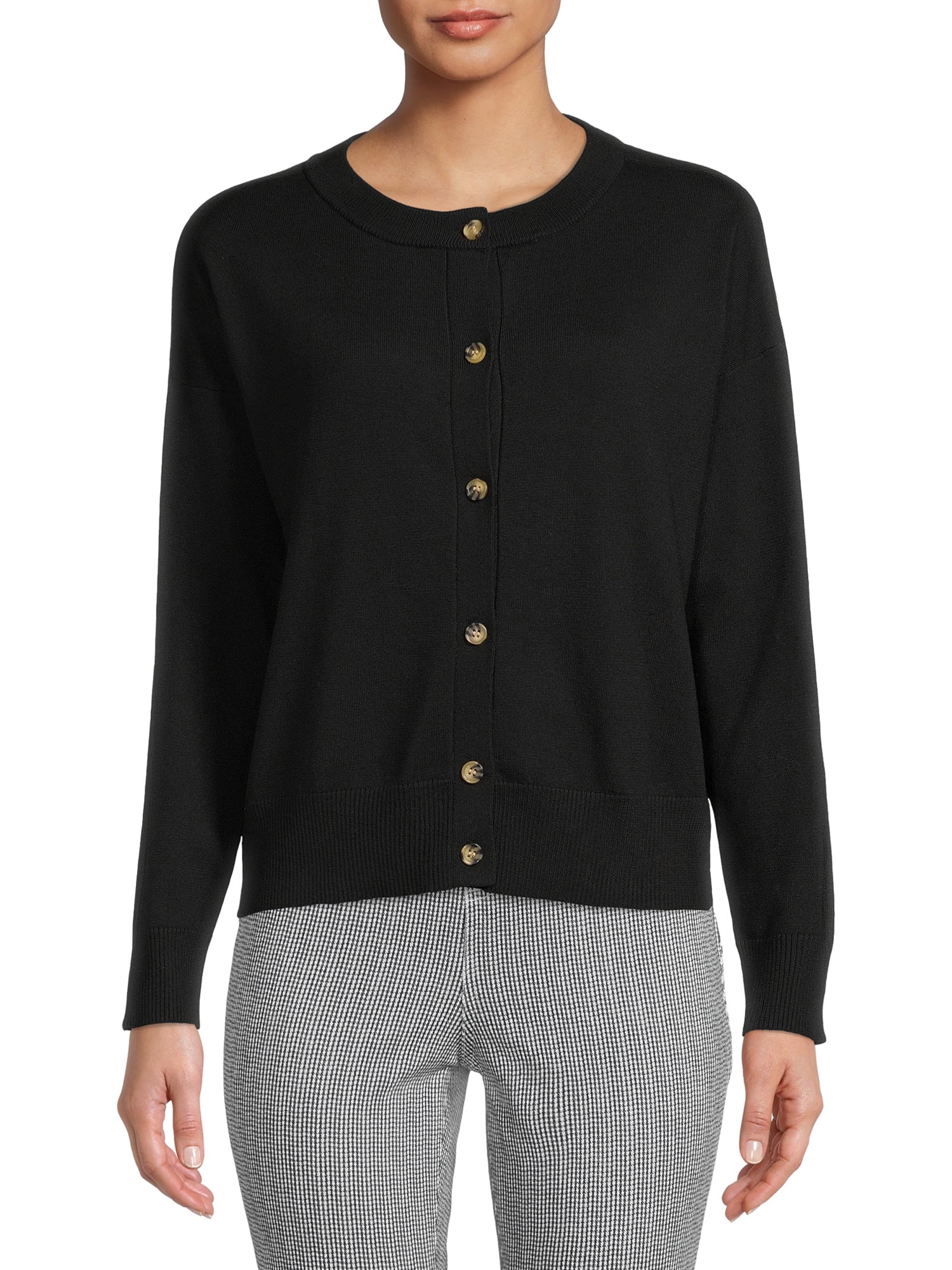 Time and Tru Women's Button Front Cardigan Sweater - Walmart.com