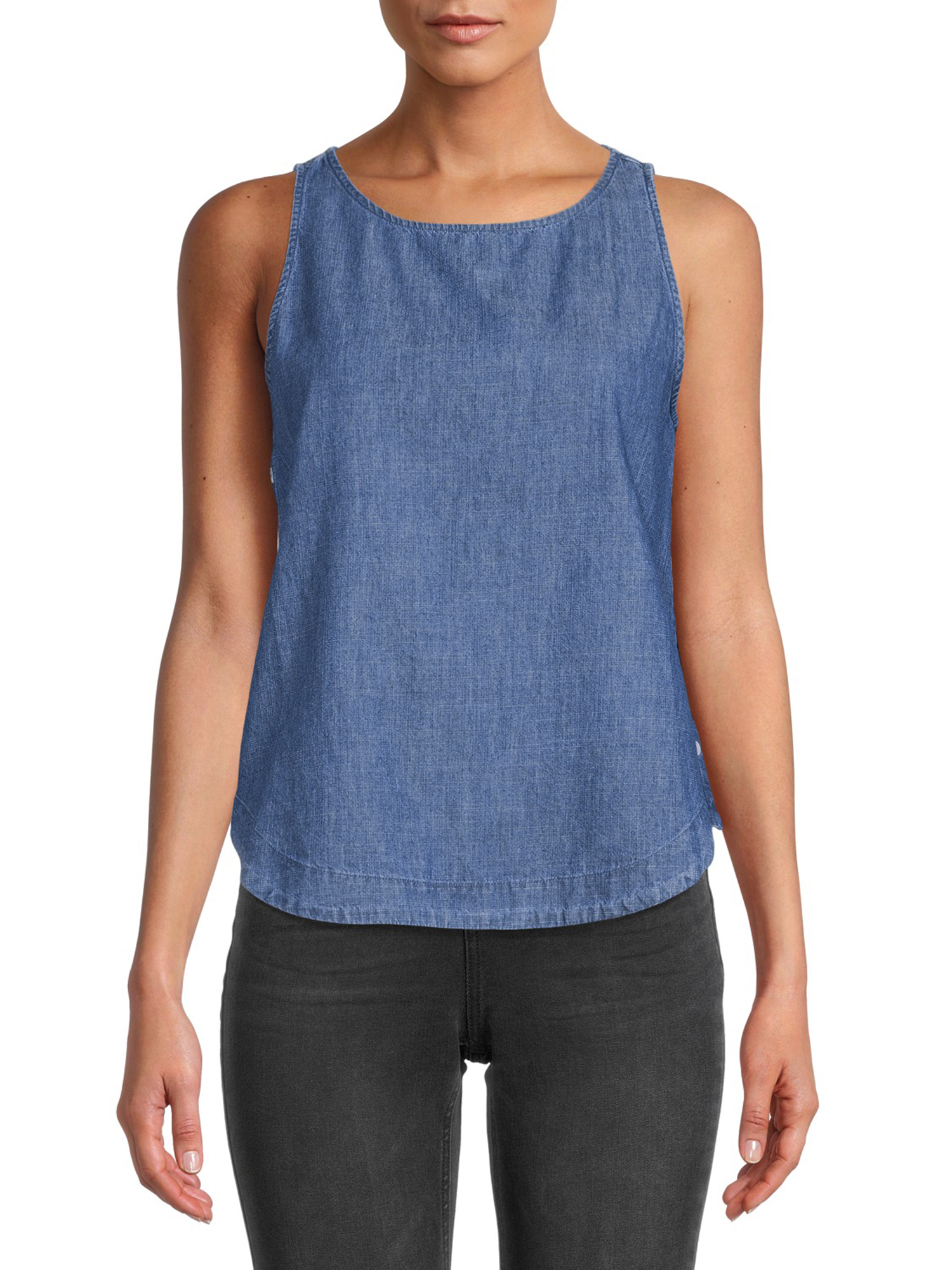 Time and Tru Women's Button Side Tank Top - Walmart.com