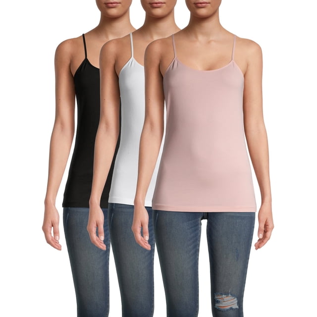 Time and Tru Women's Cami Tank Top, 3-Pack - Walmart.com
