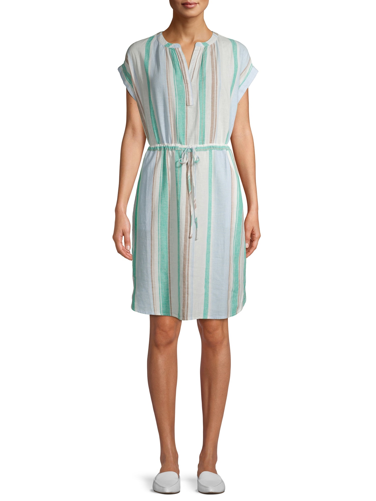 Time and Tru Women's Cinched Waist Dress - Walmart.com