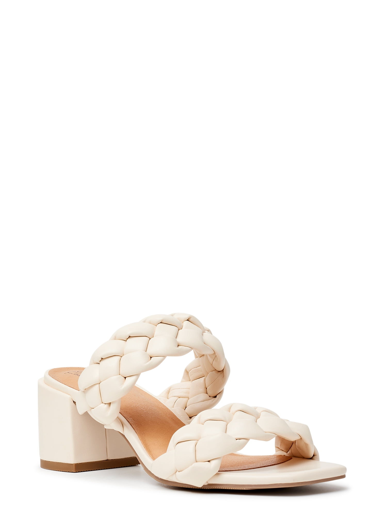 Time and Tru Women's City Braided Heel Sandals - Walmart.com