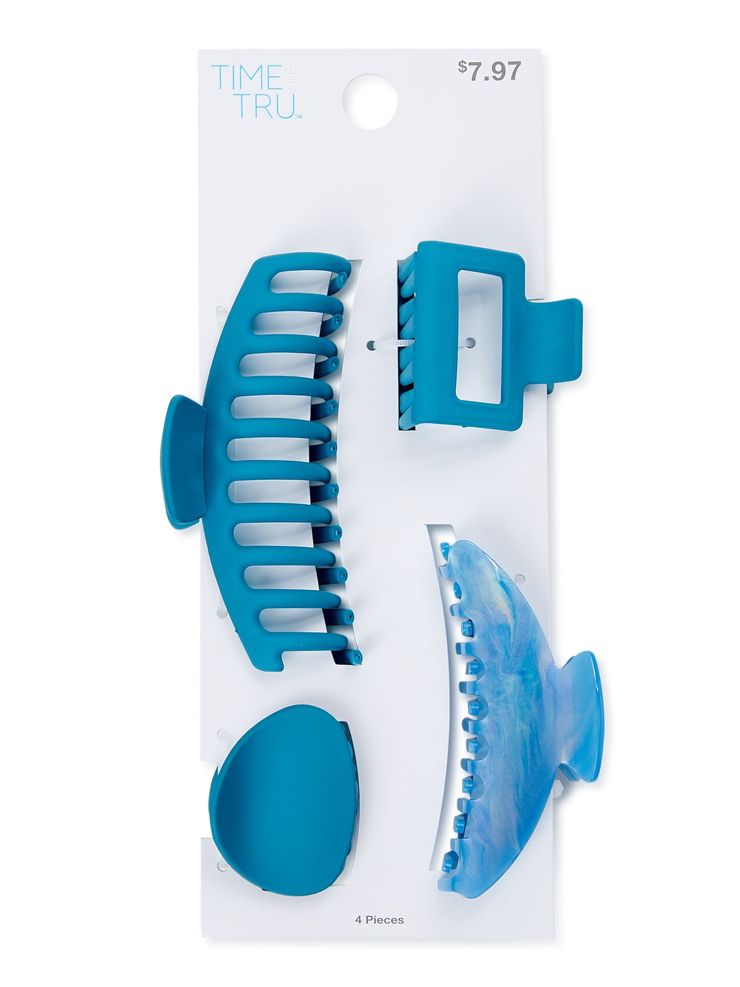 Time and Tru Women’s Claw Clips, 4-Pack - Walmart.com