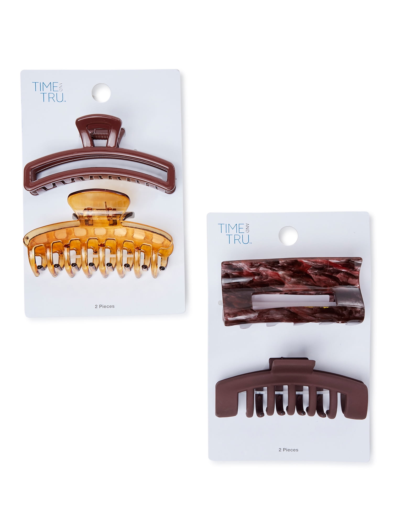 Time and Tru Women's Claw Hair Clips, 4-Pack - Walmart.com