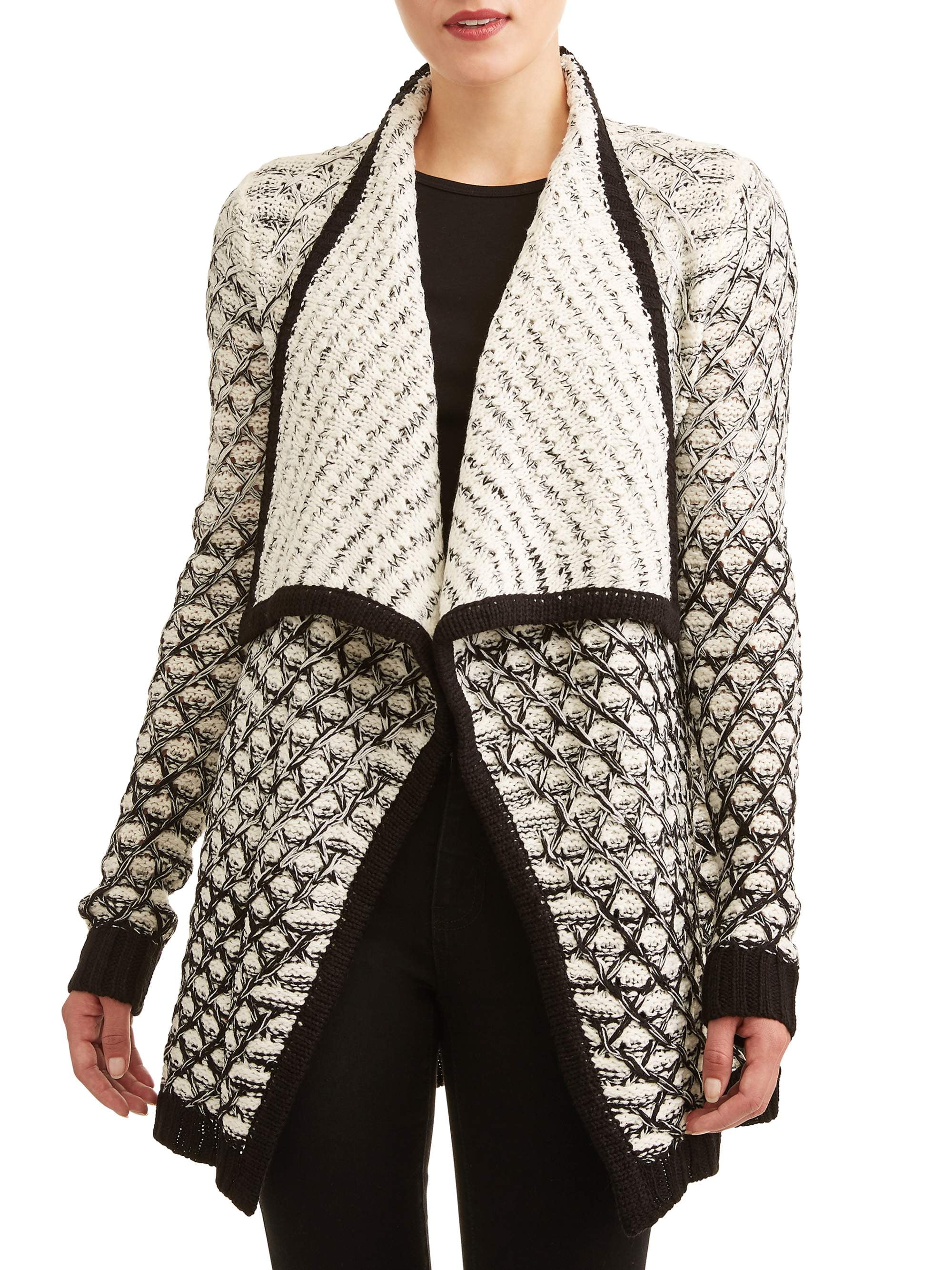 Time and Tru Women's Color Block Flyaway Cardigan - Walmart.com