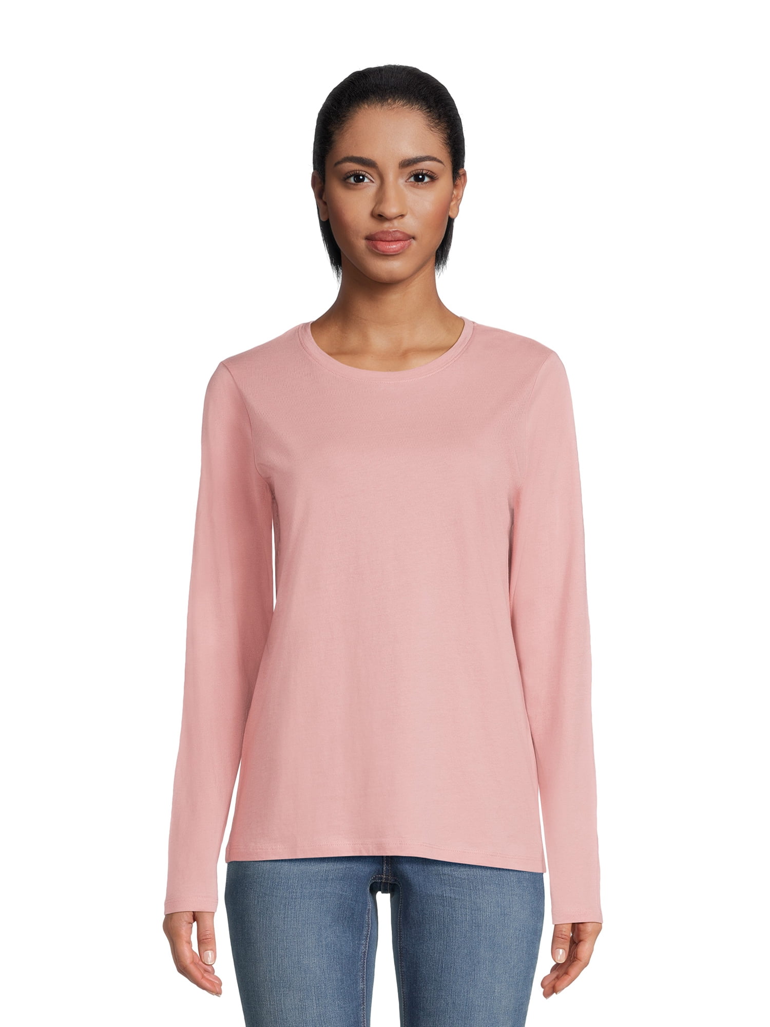 Time and Tru women's Core Tee - Long Sleeve - Sizes S-3XL - Walmart.com