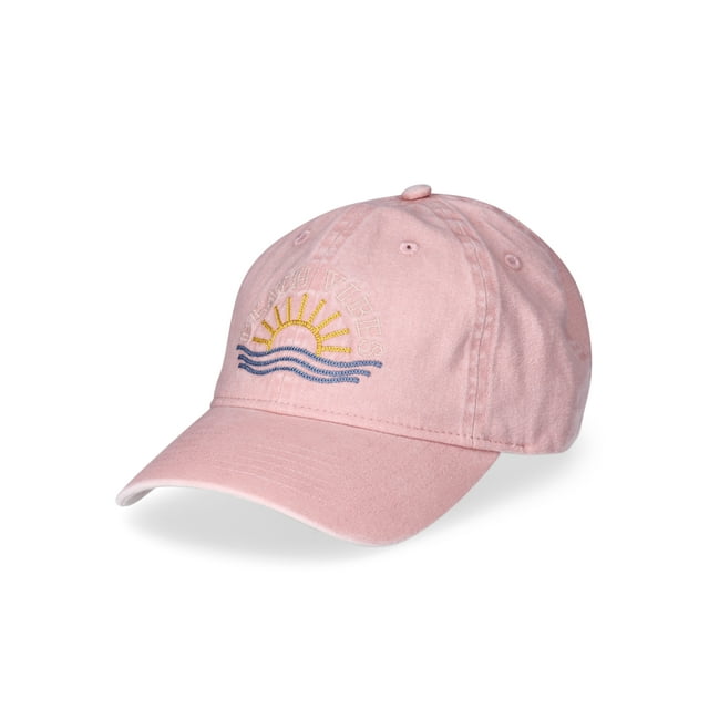 Time and Tru Women's Cotton Twill Beachvibes Baseball Hat, Pearl Blush ...