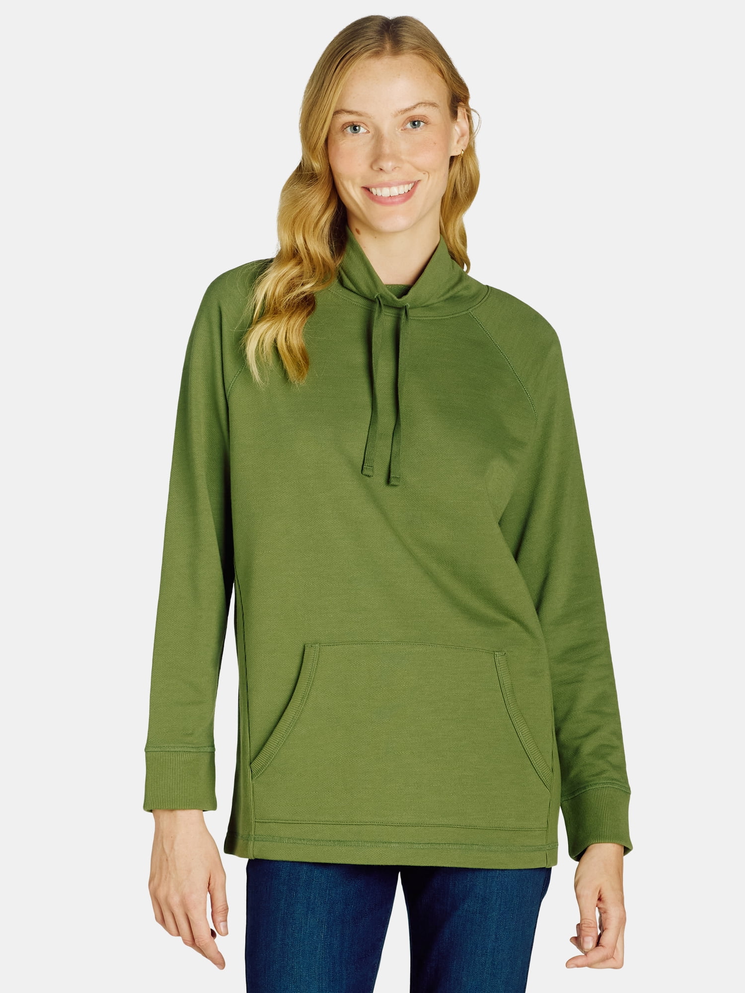 Time and Tru Women's Cowl Neck Tunic Sweatshirt, Sizes S-XXXL - Walmart.com