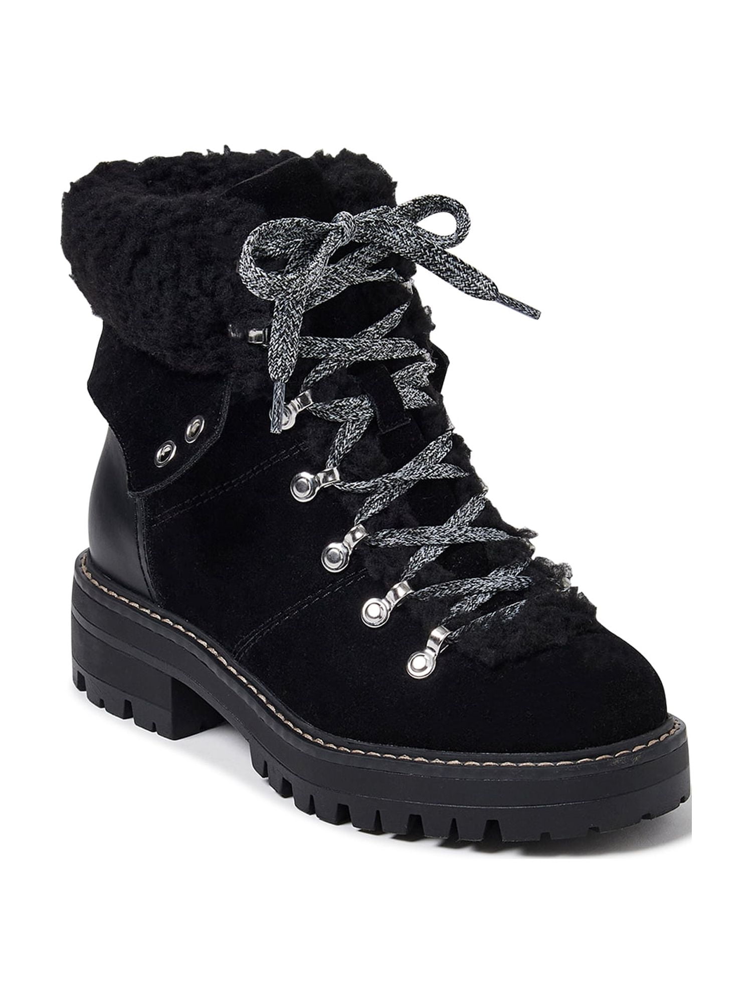 Time and Tru Women's Cozy Hiker Boots, Wide Width Available - Walmart.com