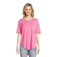 Time and Tru Women's and Women’s Plus Crewneck Tunic Tee with Short ...