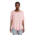Time and Tru Women's and Women’s Plus Crewneck Tunic Tee with Short ...