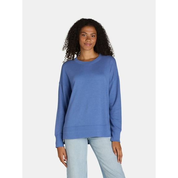 Time and Tru Women's Tunic Sweatshirt with High-Low Hem, Sizes XS -4X ...