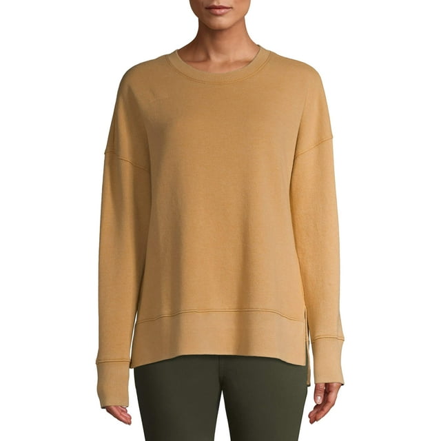 Time and Tru Women's Crewneck Sweatshirt with Long Sleeves - Walmart.com