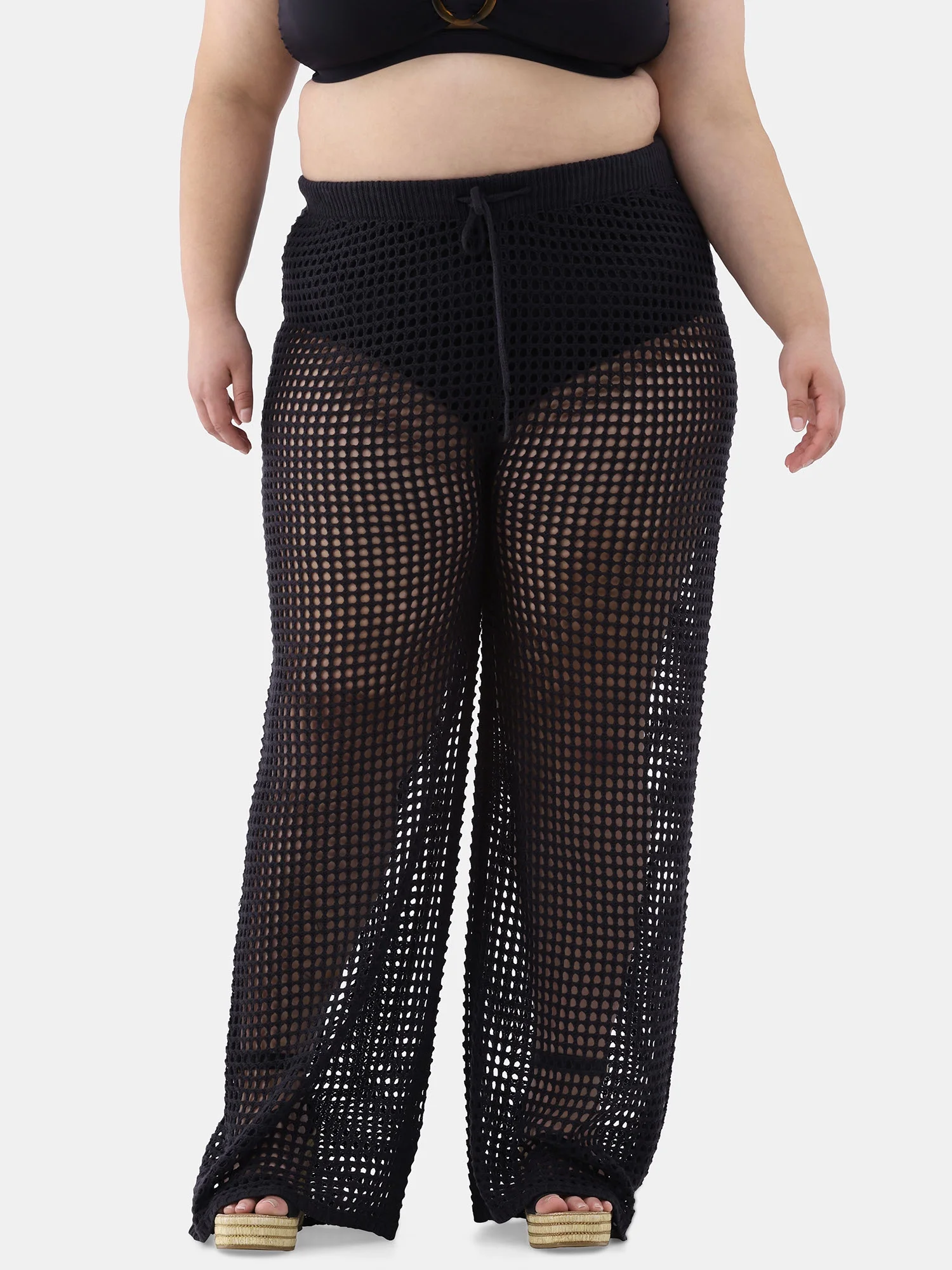 Time and Tru Women's Crochet Dress Pant Coverup - Walmart.com