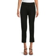 Time and Tru Women's Cropped Tab Front Pants - Walmart.com