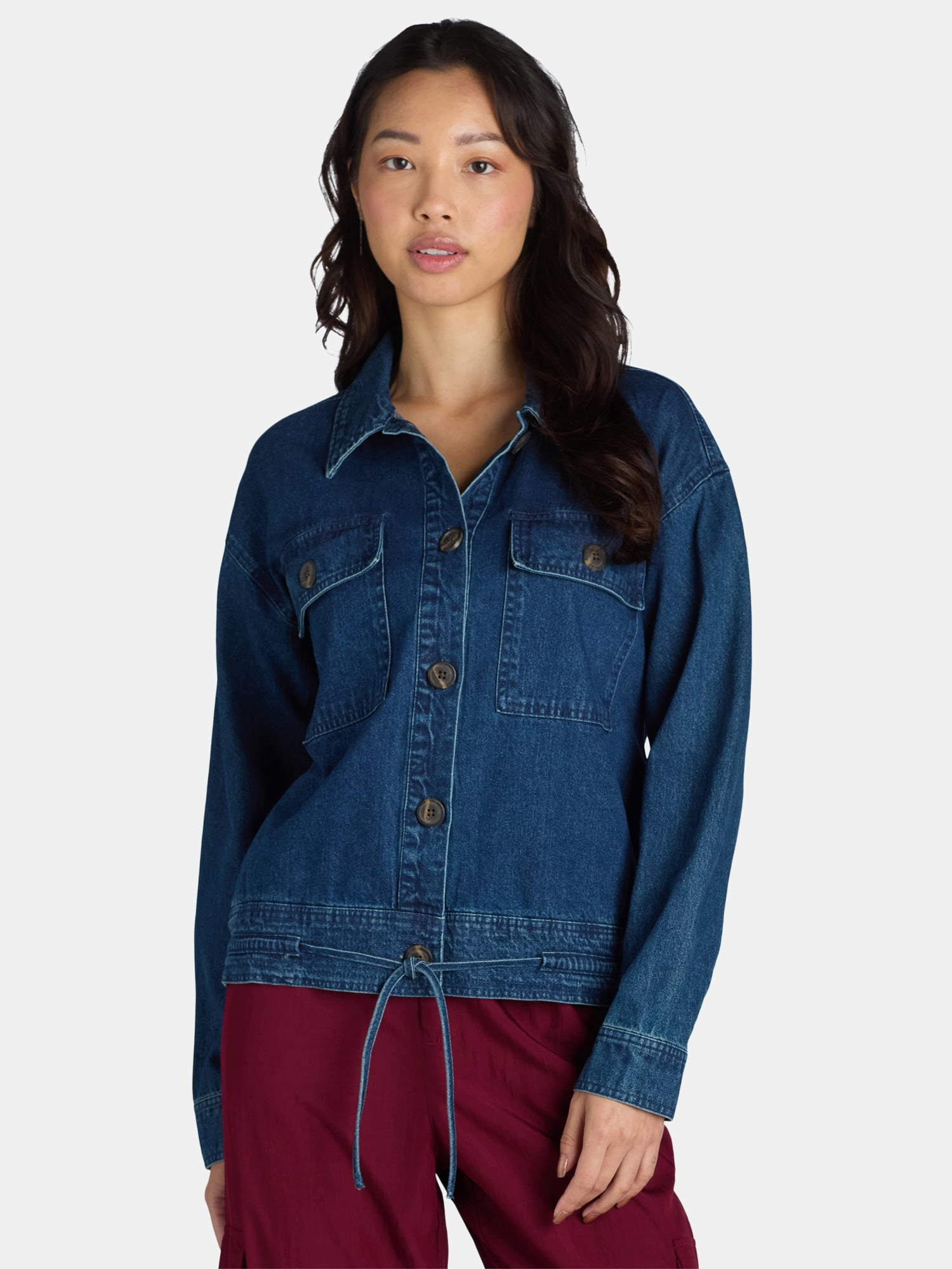 Time and Tru Women's Cropped Utility Jacket, Sizes XS-XXXL - Walmart.com