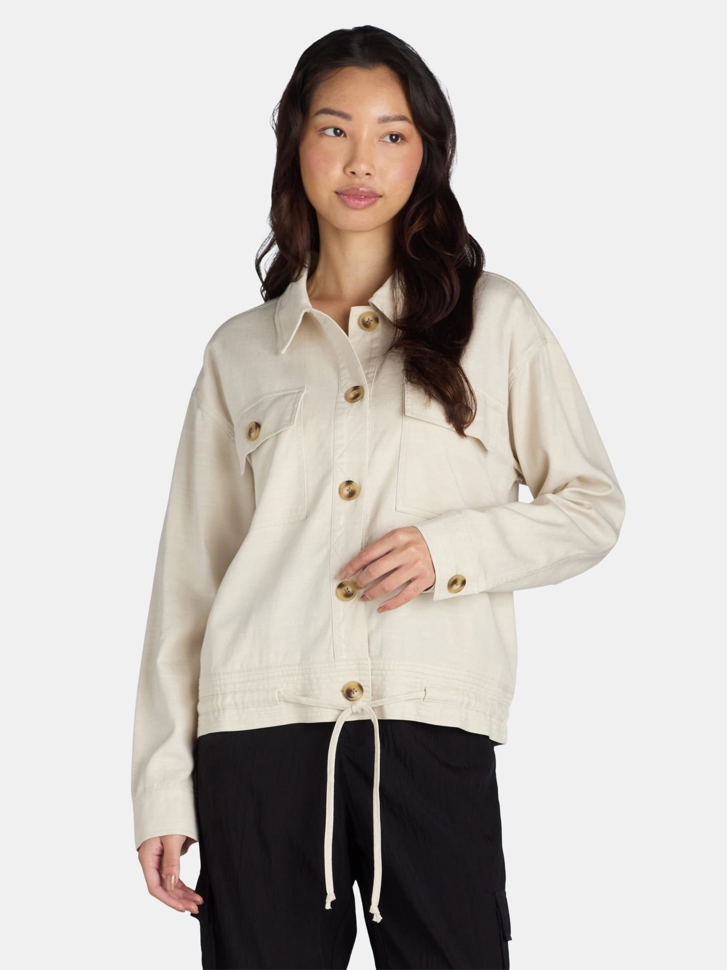 Time and Tru Women's Cropped Utility Jacket, Sizes XS-XXXL - Walmart.com