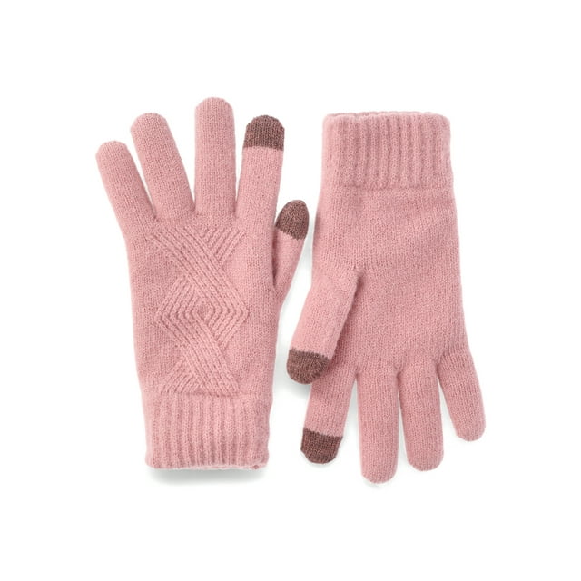 Time and Tru Women’s Crosshatch Knit Touchscreen Gloves - Walmart.com
