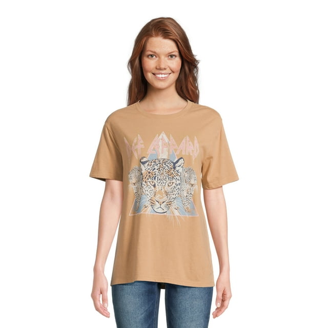 Time and Tru Women’s Def Leppard Graphic Band Tee with Short Sleeves, Sizes XS-XXXL - Walmart.com