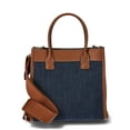 Time and Tru Women's Denim Mini Box Tote Bag with Crossbody Strap ...