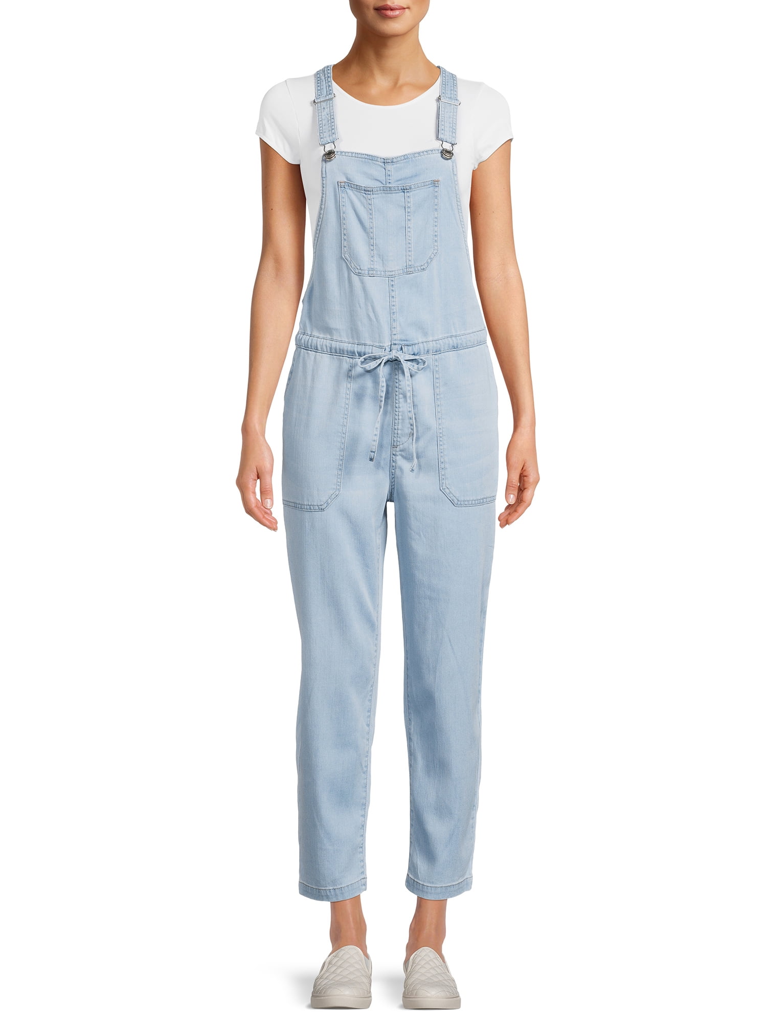 Time and Tru Women's Denim Overalls with Utility Pockets - Walmart.com