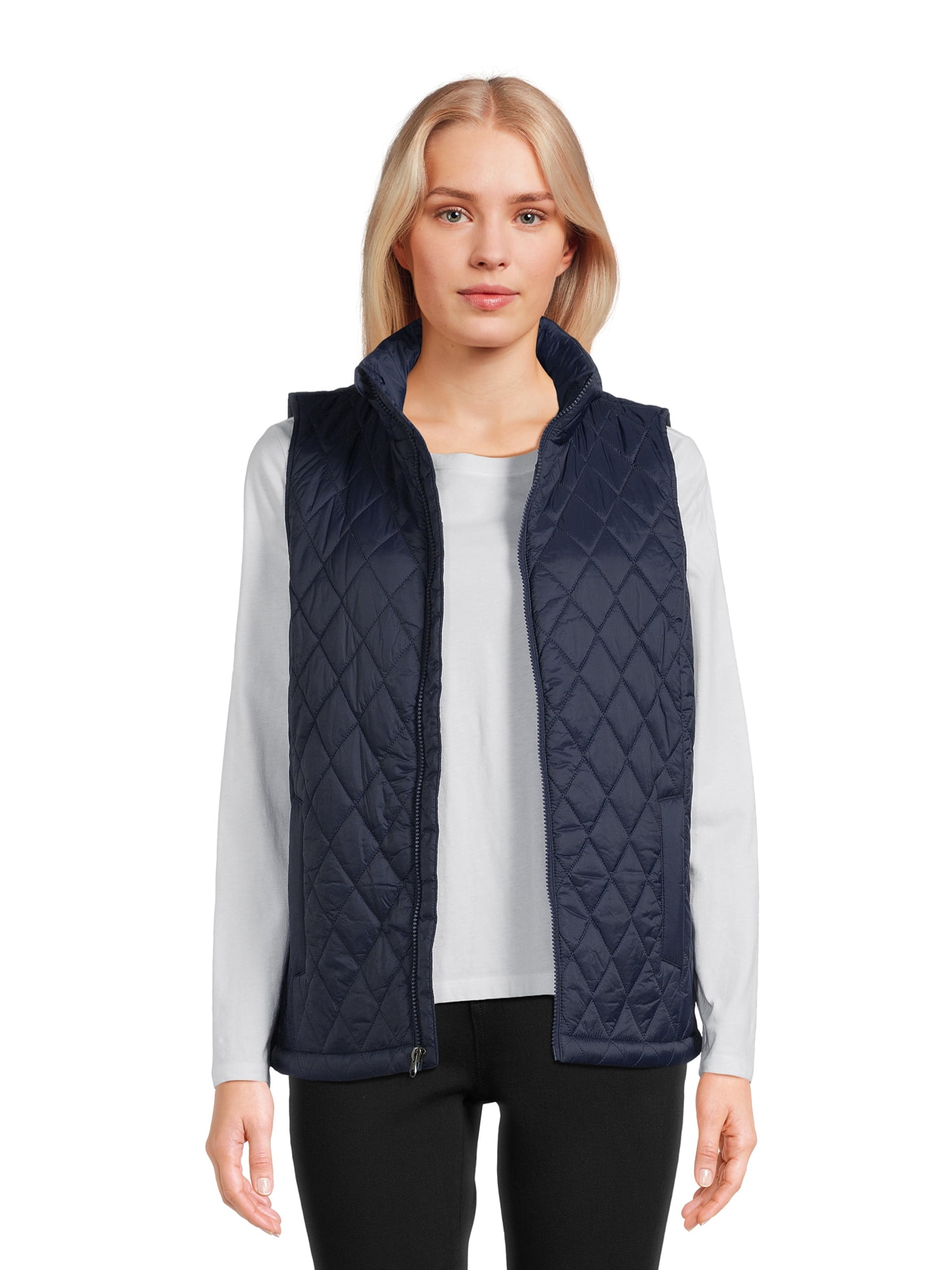 Time and Tru Women's Diamond Quilt Vest - Walmart.com