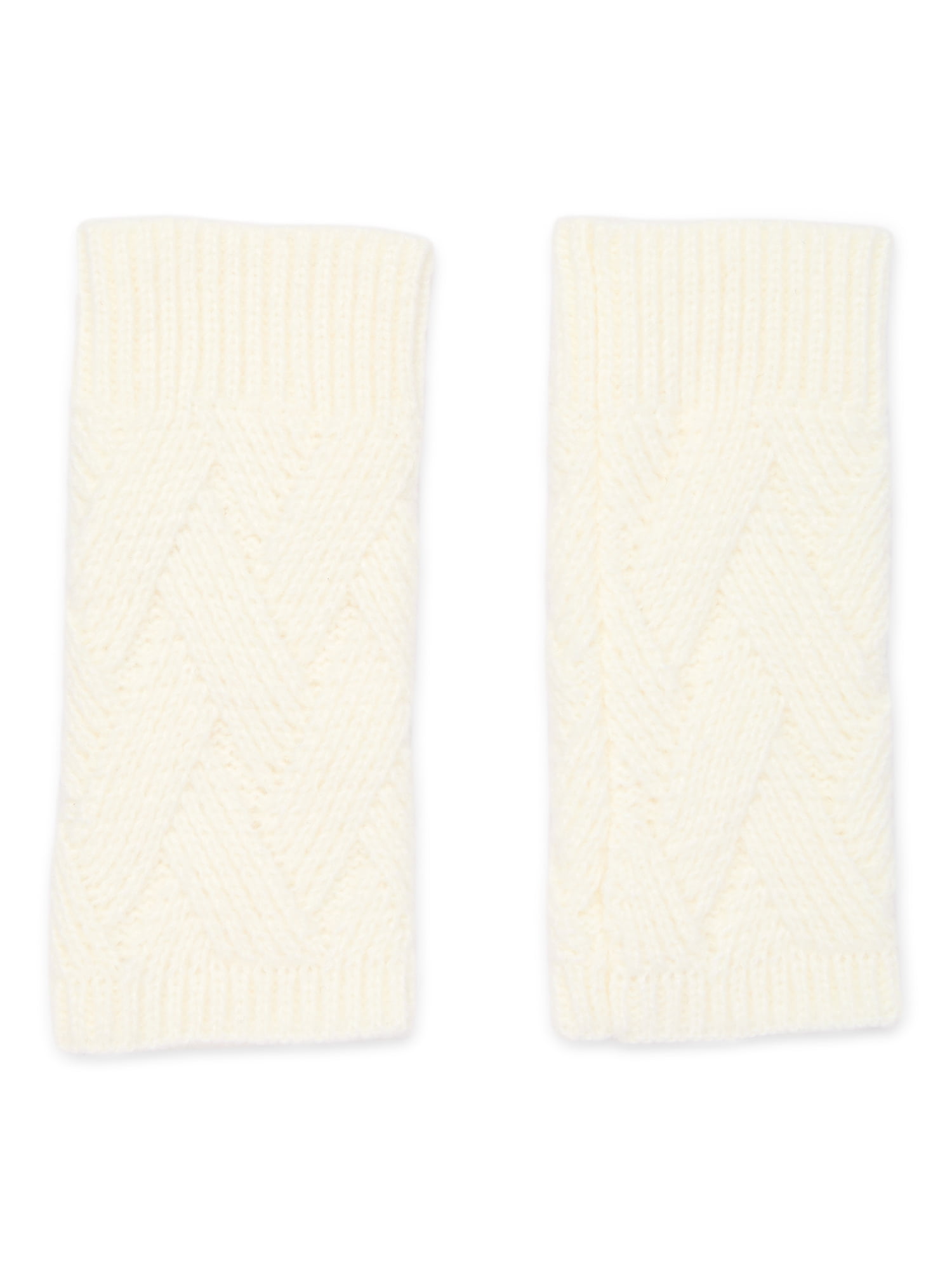 Time and Tru Women's Diamond Weave Knit Fingerless Gloves, One Size ...