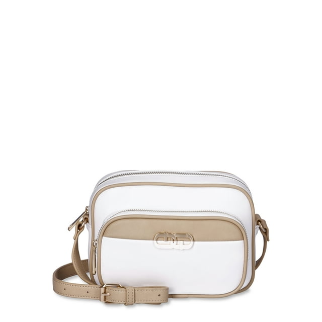 Time and Tru Women's Dorian Camera Crossbody Handbag, Bleached Linen ...