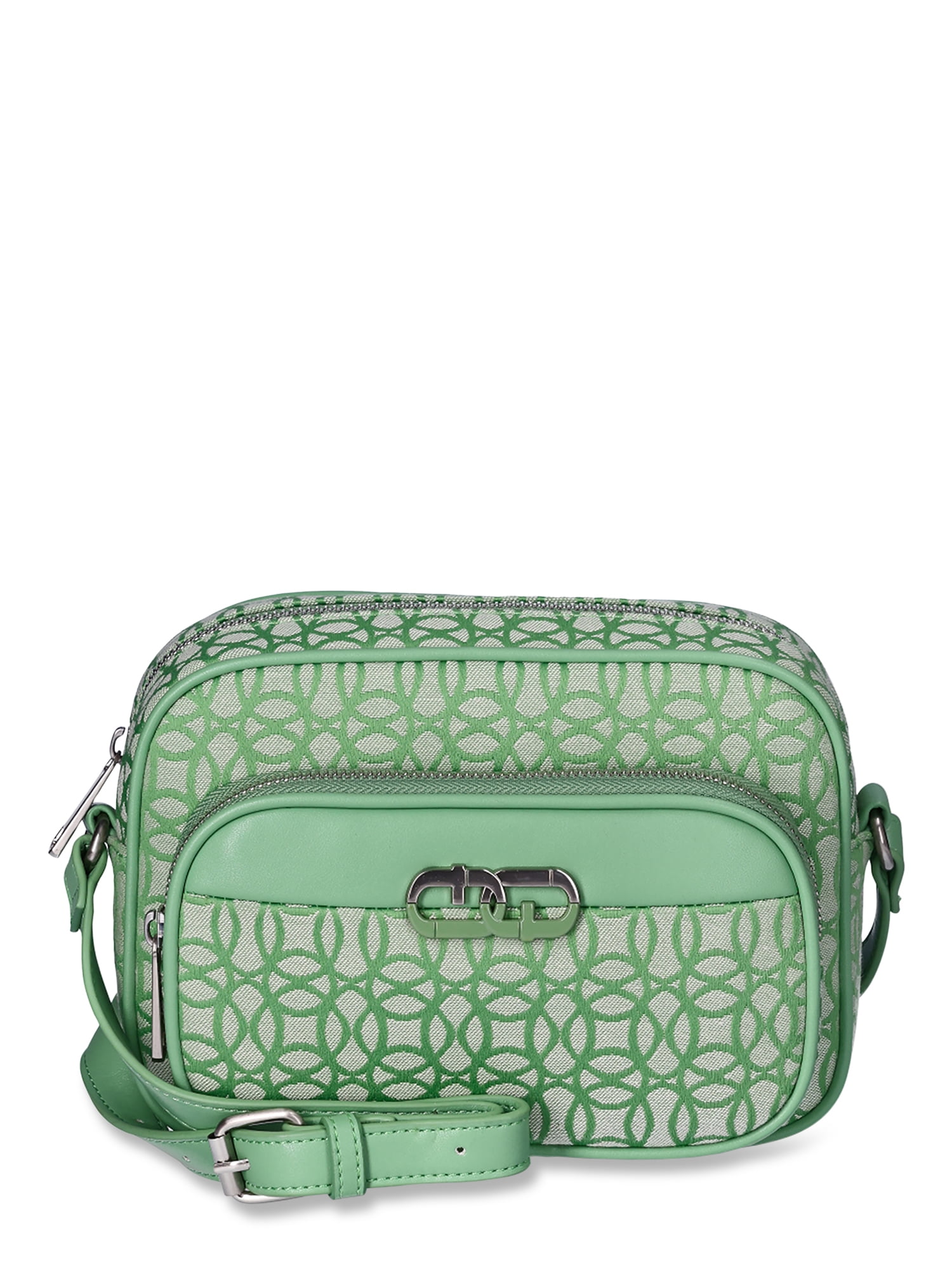 Time and Tru women's Dorian Camera Crossbody Handbag - Green/Beige ...