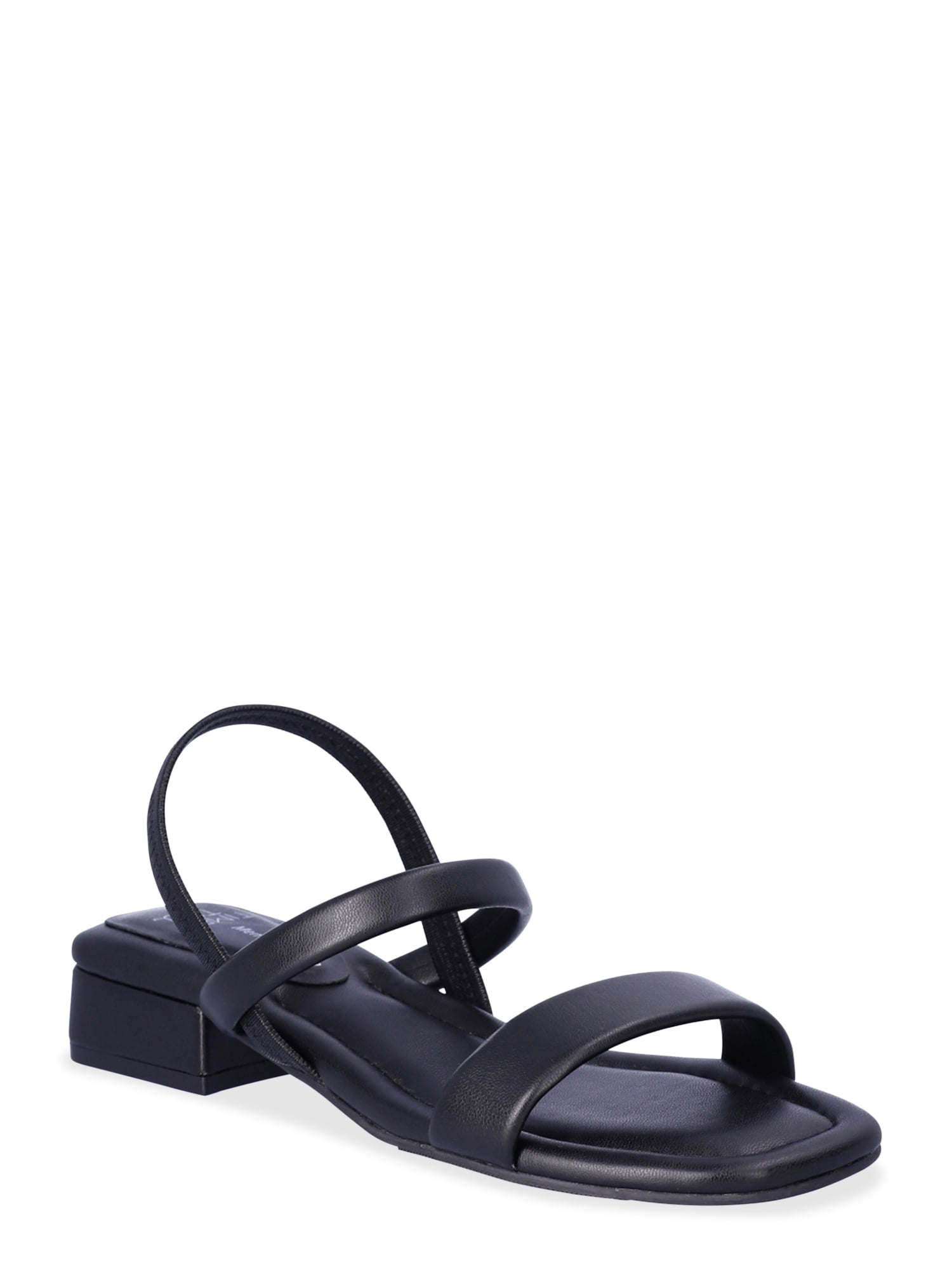 Time and Tru Women's Double Band Block Heel Sandals - Walmart.com