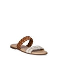 Time and Tru Women's Double Band Slide Flat Sandals - Walmart.com