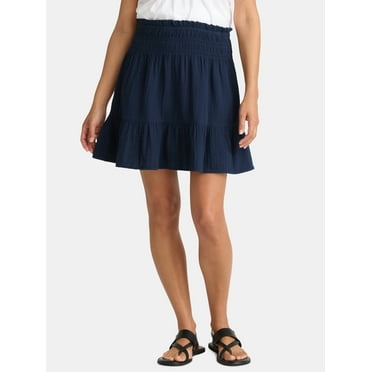 Time and Tru Sunburst Pleat Mini Skirt - Chiffon Fabric - Walmart.com