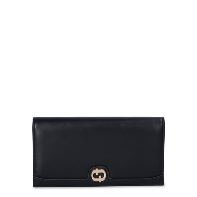 Time and Tru Women's Double Gusset Bifold Wallet, Black - Walmart.com