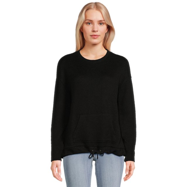 Time and Tru Women's Drawstring Hem Textured Top, Sizes XS-XXXL ...