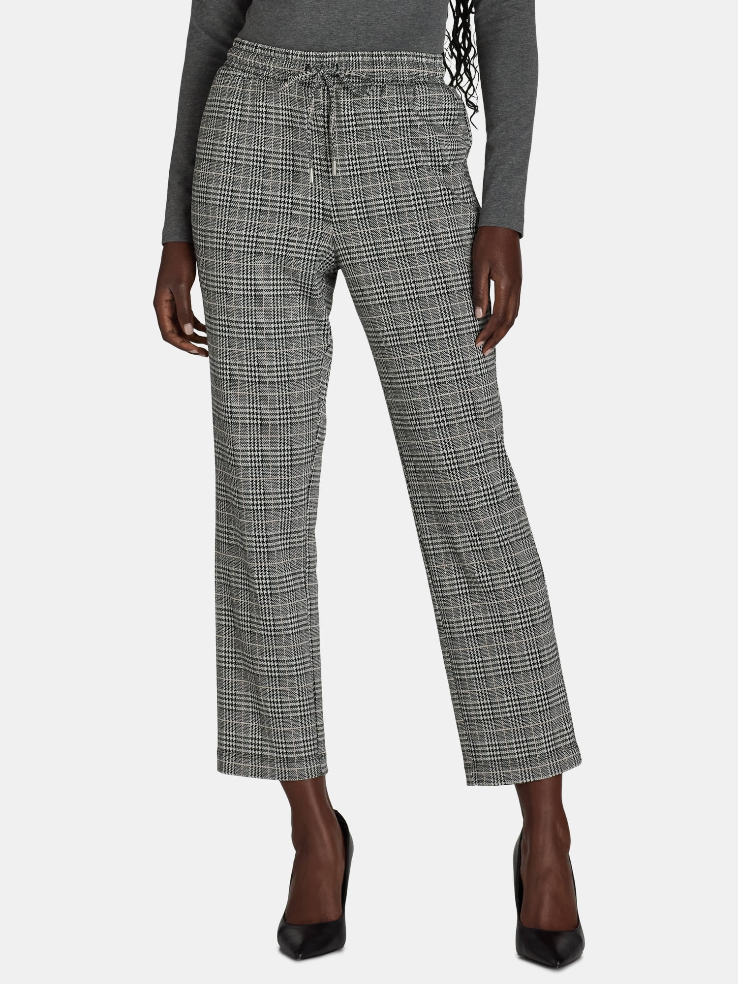 Time & Tru Women's Pull-On Knit Drawstring Pants with Pockets, 28 ...