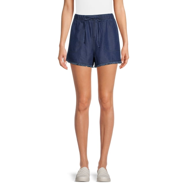 Time and Tru Women's Drawstring Waist Soft Shorts - Walmart Business ...