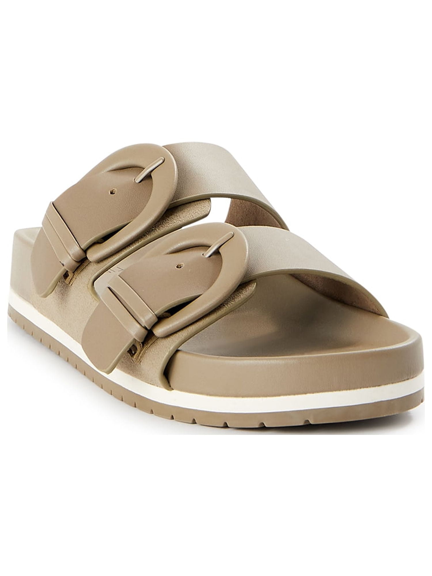 Time and Tru Women's Trendy Double Strap Slide Sandals - Walmart.com