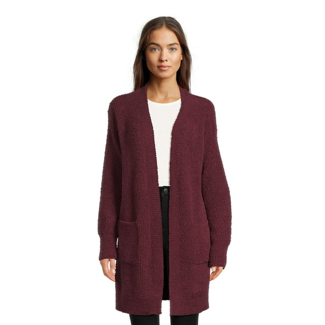 Time and Tru Women's Midweight Duster Cardigan Sweater, Open Front ...