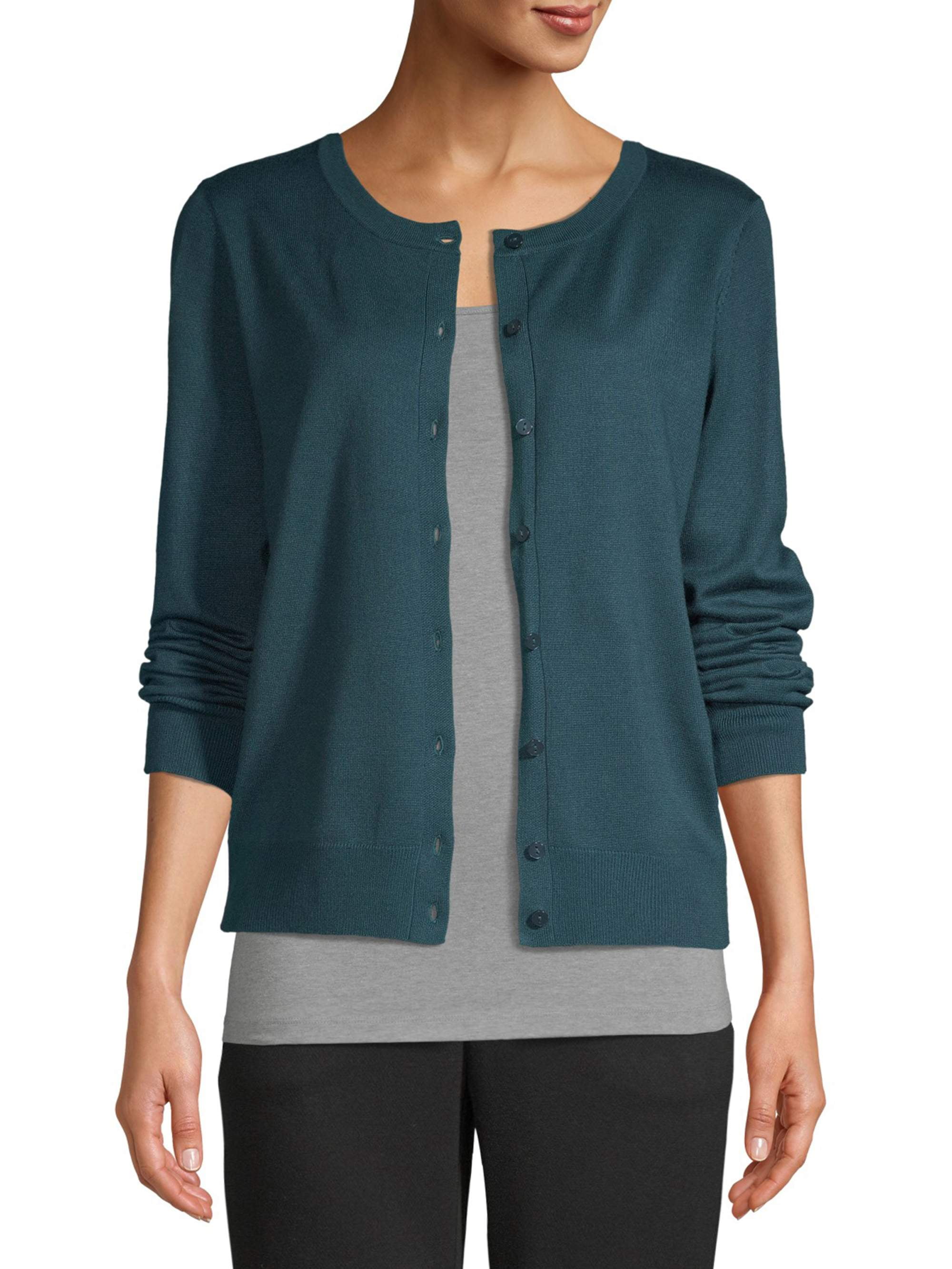 Time and Tru Women's Everyday Cardigan Sweater - Walmart.com