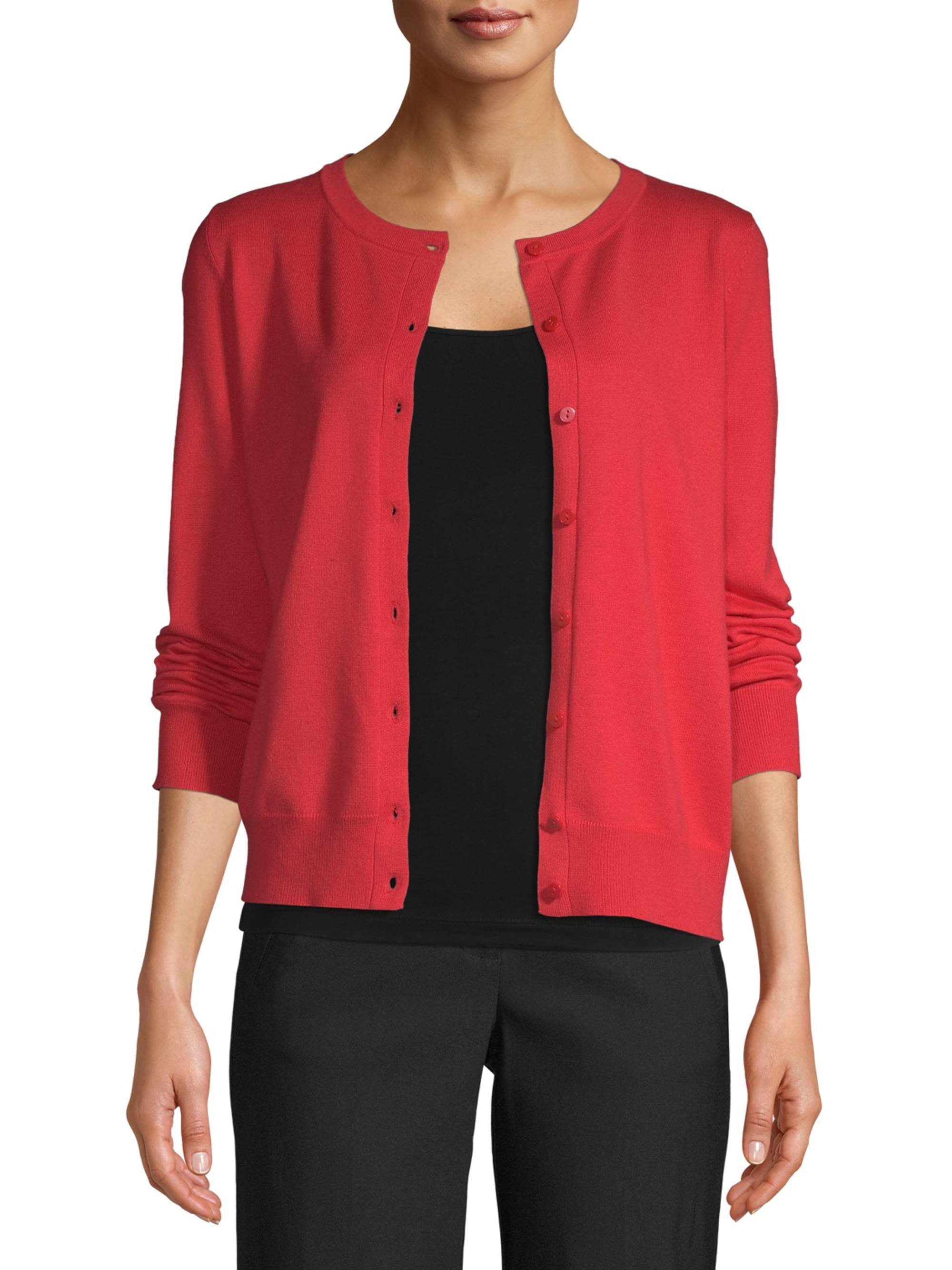 Time and Tru Women's Everyday Cardigan Sweater - Walmart.com