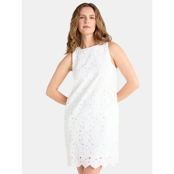 Time and Tru Women's Eyelet Embroidered Mini Dress Sizes XS-XXXL ...