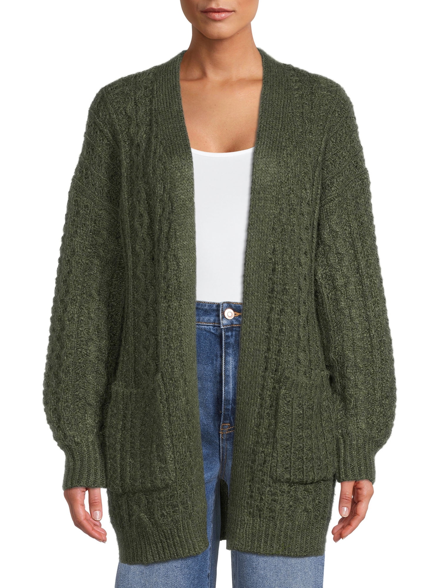 Time and Tru women's Cable Knit Cardigan - Walmart.com