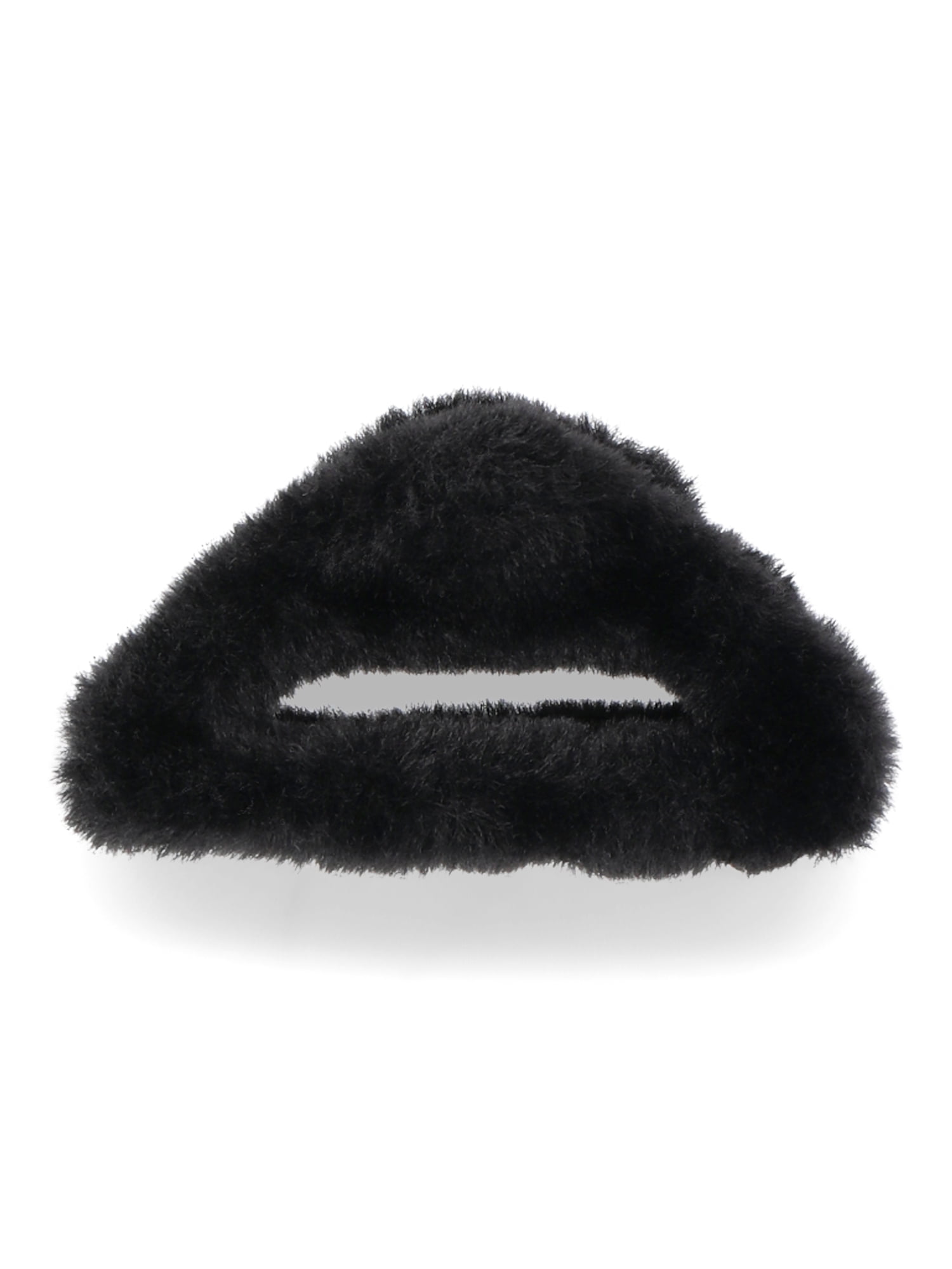 Time and Tru Women's Faux Fur Hair Claw Clip, Black - Walmart.com