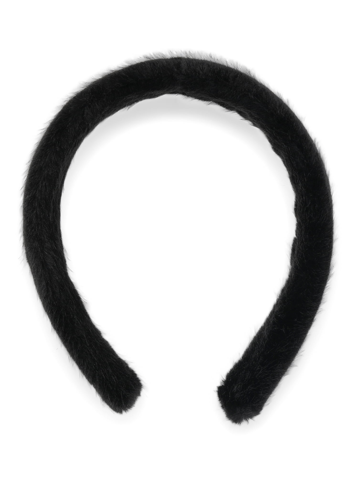 Time and Tru Women's Faux Fur Hair Headband Black - Walmart.com