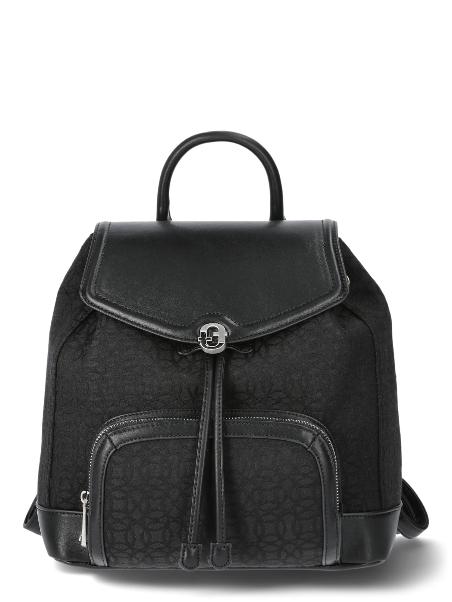 Time & Tru Women's Sophisticated Faux Leather Drawstring Backpack ...