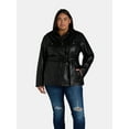 Time and Tru Women's and Women's Plus Faux Leather Cropped Belted Trench, Sizes XS-3X - Walmart.com